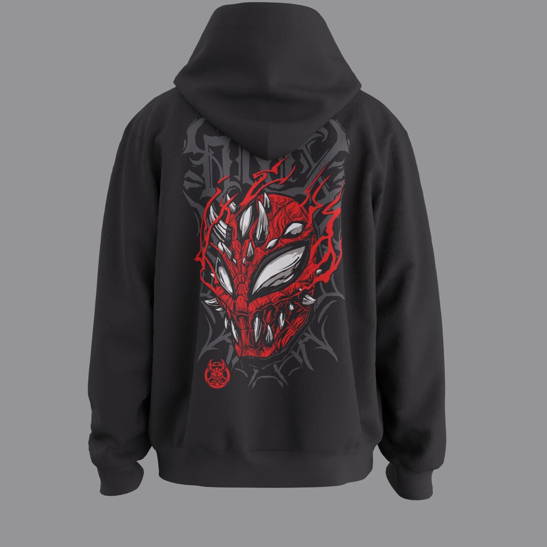 Soft Sweatshirt - Human Spider Oni Mask Hoodie - Black - Etsy