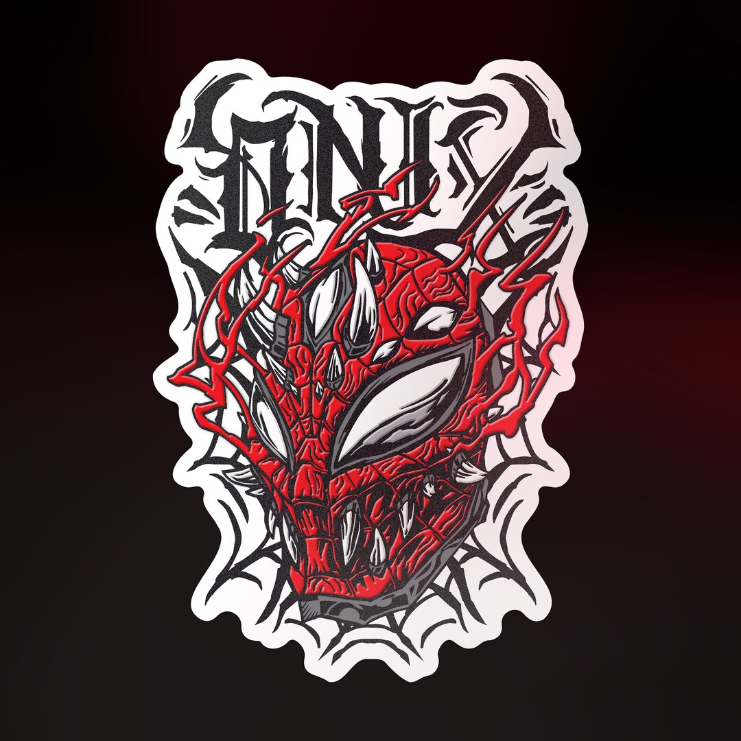 Human Spider Oni Mask Sticker - Etsy