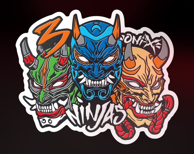 3 Ninjas Oni Masks Sticker - Etsy