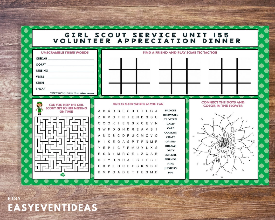 Personalized Activity Placemats Download and Print at Home - Etsy
