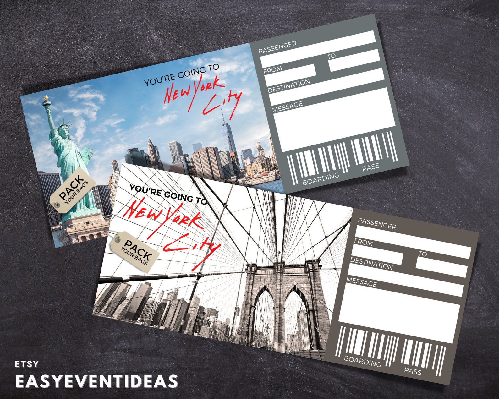 Printable New York Ticket | Editable Holiday New York Tickets ...