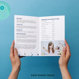 Falling Dot Mitzvah Program Template, Bat Mitzvah Program, Bar Mitzvah ...