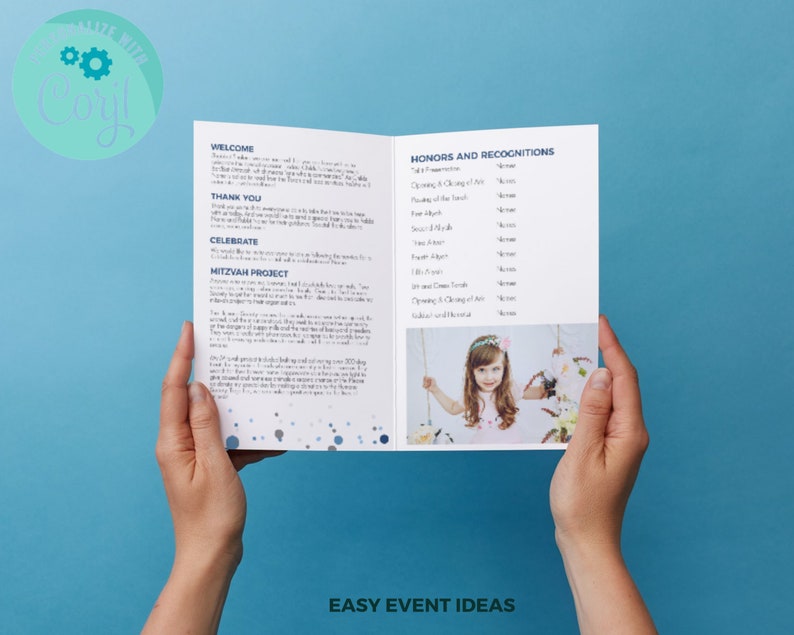 Falling Dot Mitzvah Program Template, Bat Mitzvah Program, Bar Mitzvah ...