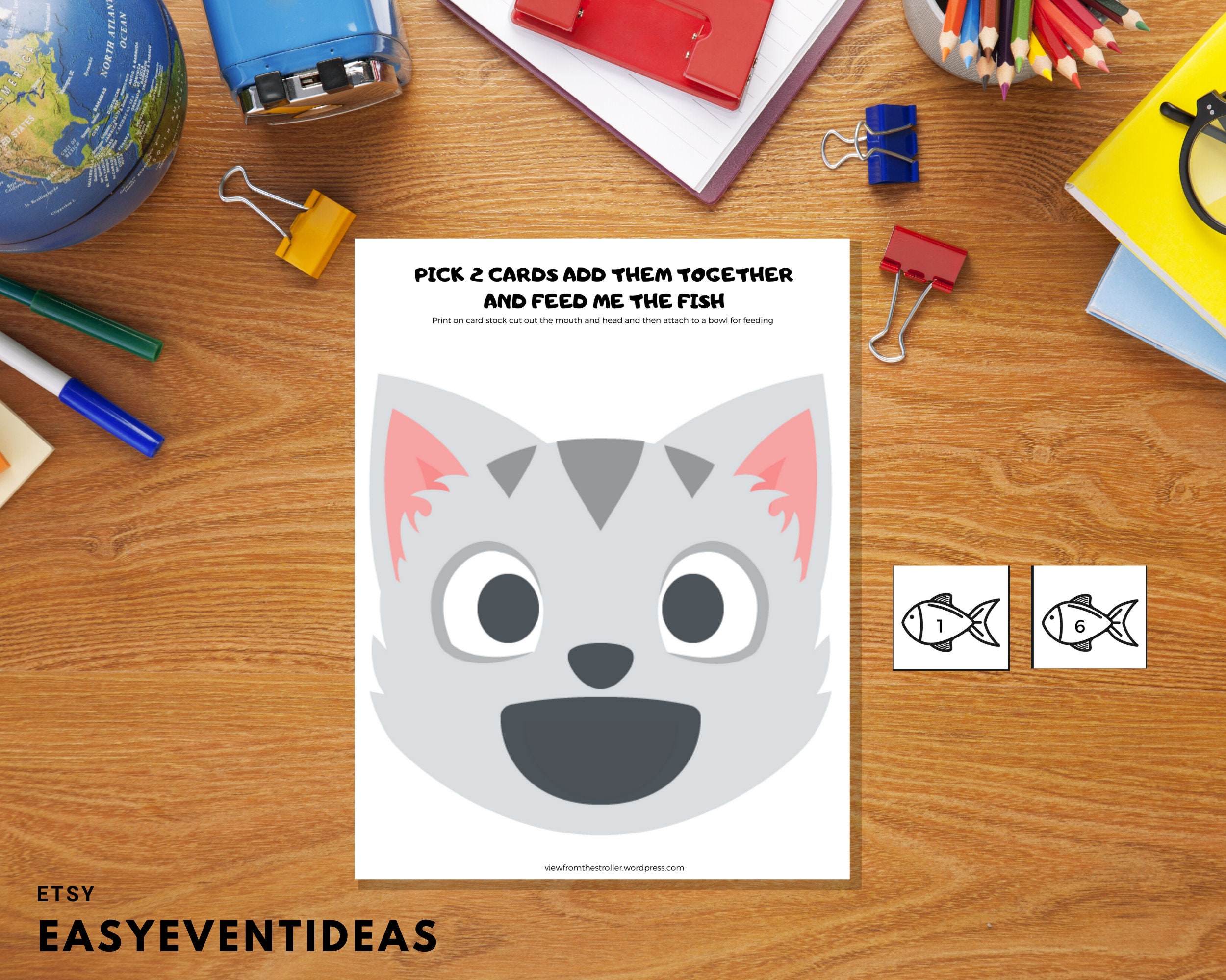 Pre K Kindergarten Cat Math Addition and Counting Game Instant Download ...