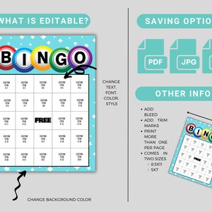 Printable CUSTOM Bingo Game, Add Your Unique Items, 40 Editable Cards ...