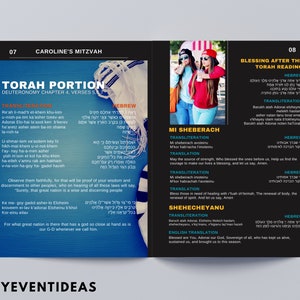 Magazine Style Mitzvah Program Prayer Booklet, Bat Mitzvah Program, Bar ...