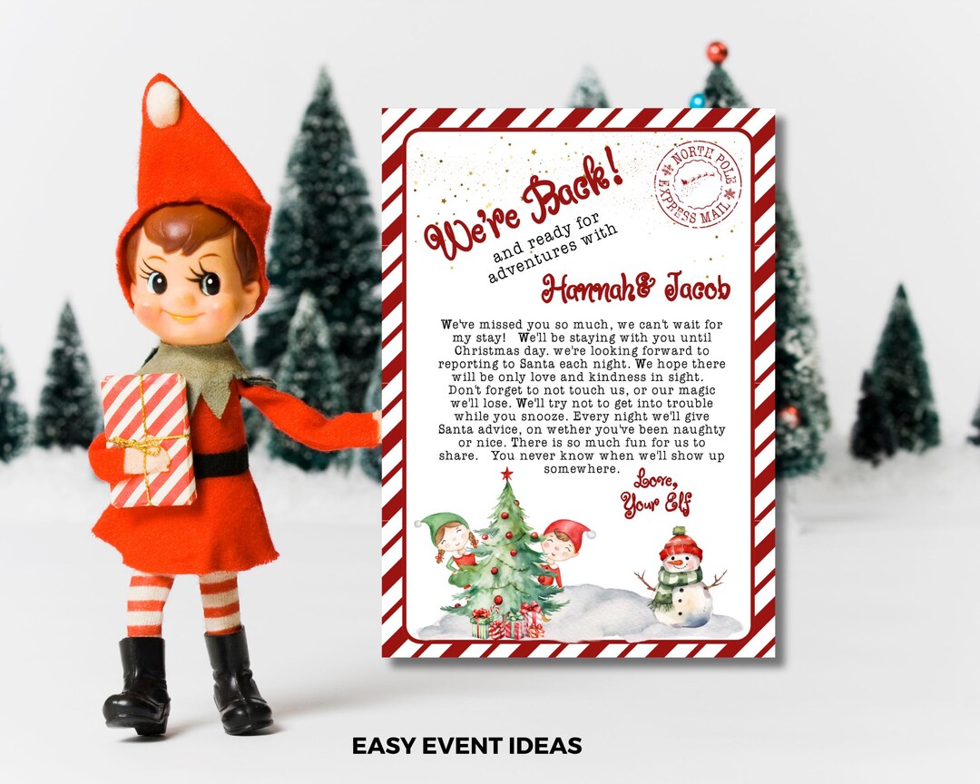 Editable Elves Arrival Letter Elves Return Letter Christmas Elf I'm ...