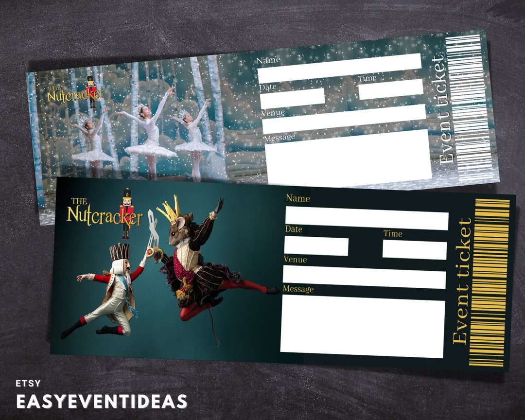 Printable Nutcracker Ticket | Editable Nutcracker Tickets | Ballet Fake ...