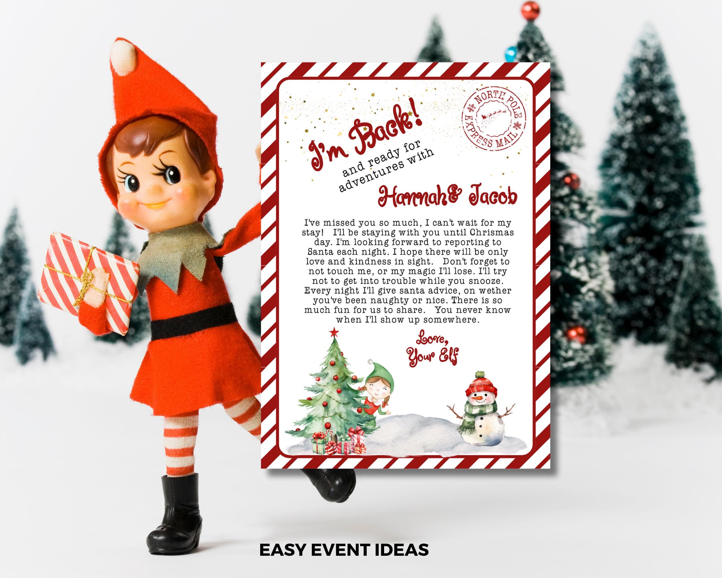 Editable Elf Arrival Letter Elf Return Letter Christmas Elf I'm Back ...
