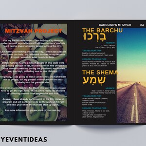 Magazine Style Mitzvah Program Prayer Booklet, Bat Mitzvah Program, Bar ...