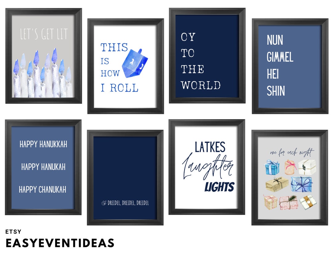 8 Chanukah Hanukkah Printable Download Chanukah Sign Hanukkah Sign ...