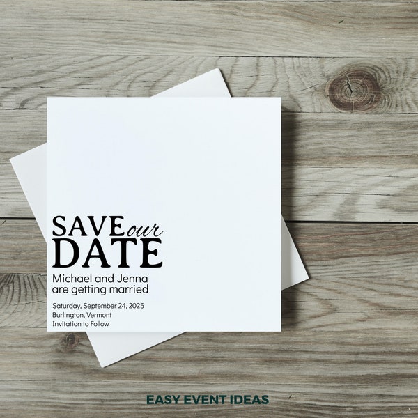 Square Save the Date - Etsy