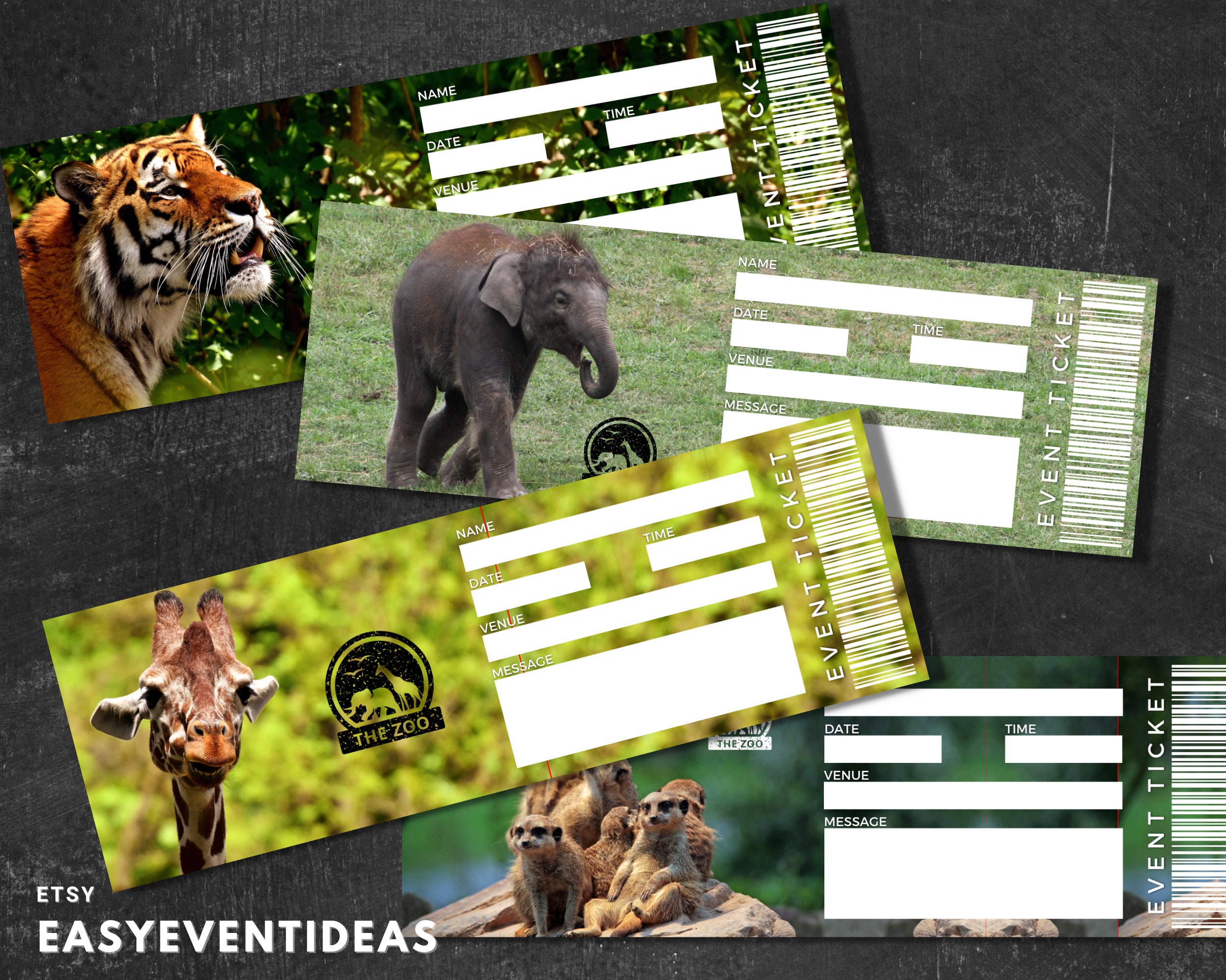 Printable Zoo Ticket, Editable Zoo Gift Tickets, Fake Zoo Surprise ...