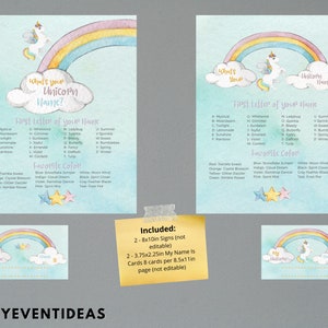 What is Your Unicorn Name Game, Unicorn Party Game, Unicorn Party ...