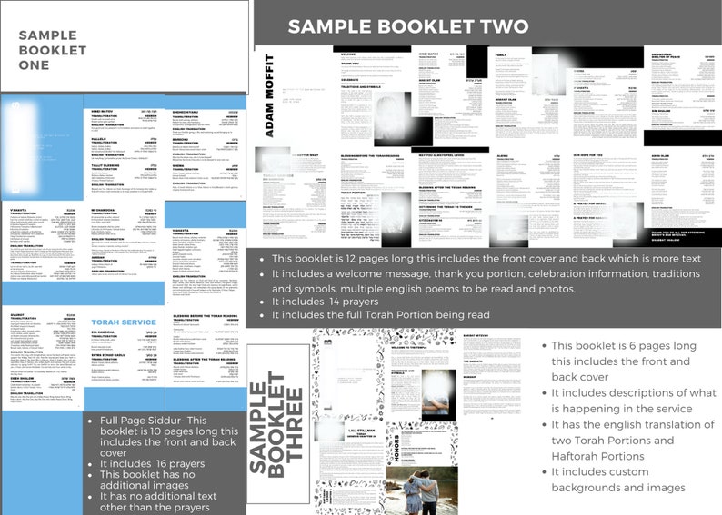 Custom Mitzvah Program Prayer Booklet, Custom Bat Mitzvah Program, Bar ...