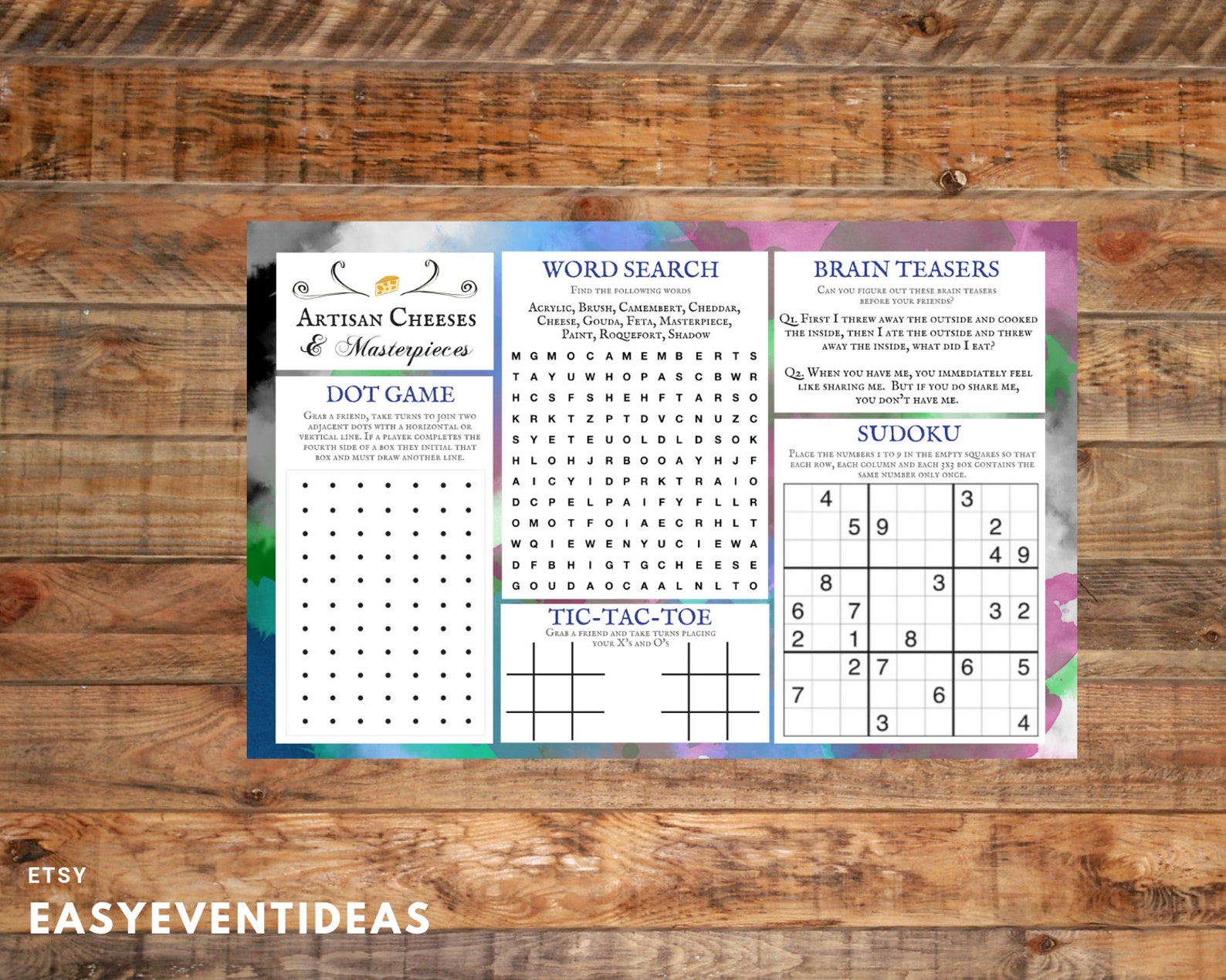 Personalized Activity Placemat | Custom Games, Theme (printable ...