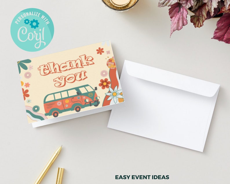 Retro Birthday Gift Tag, Groovy Birthday Gift Tag, Party Hippie 70s ...