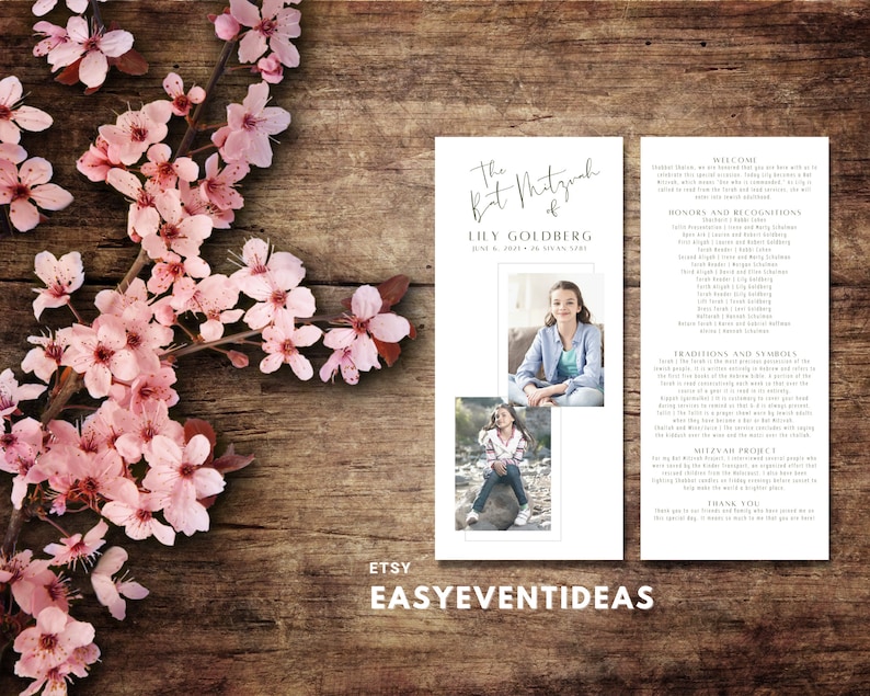 Bar Mitzvah Program | Bat Mitzvah Program | Personalized Mitzvah ...