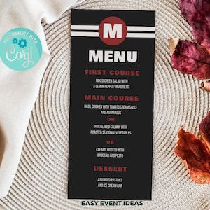Mitzvah Menu Card, Editable Template (digital Download) - Etsy