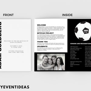 Bar Mitzvah Program, Bat Mitzvah Program, Personalized Folded Mitzvah ...