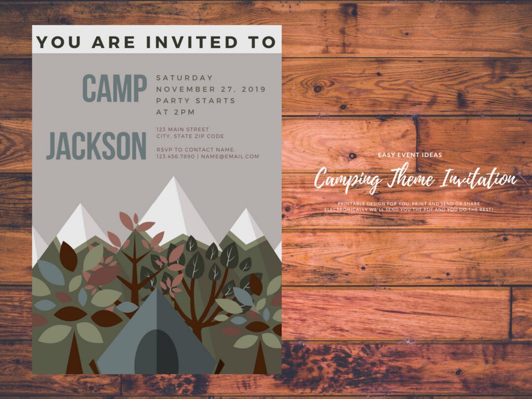 Personalized and Customizable Camping or Camp Themed Birthday ...