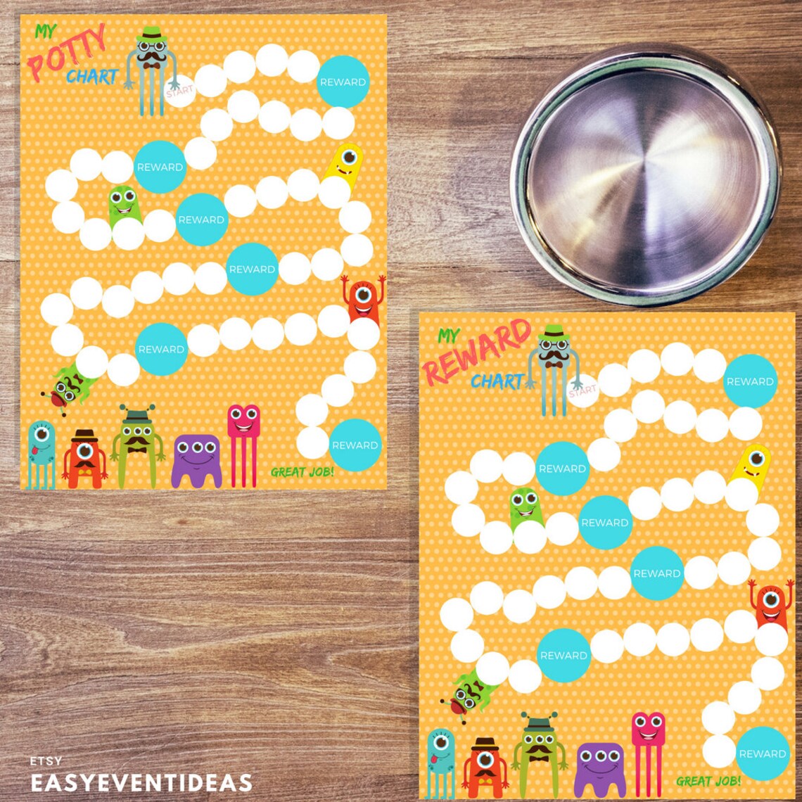 Printable Monster Sticker Potty Chart Sticker Reward Chart| Printable ...
