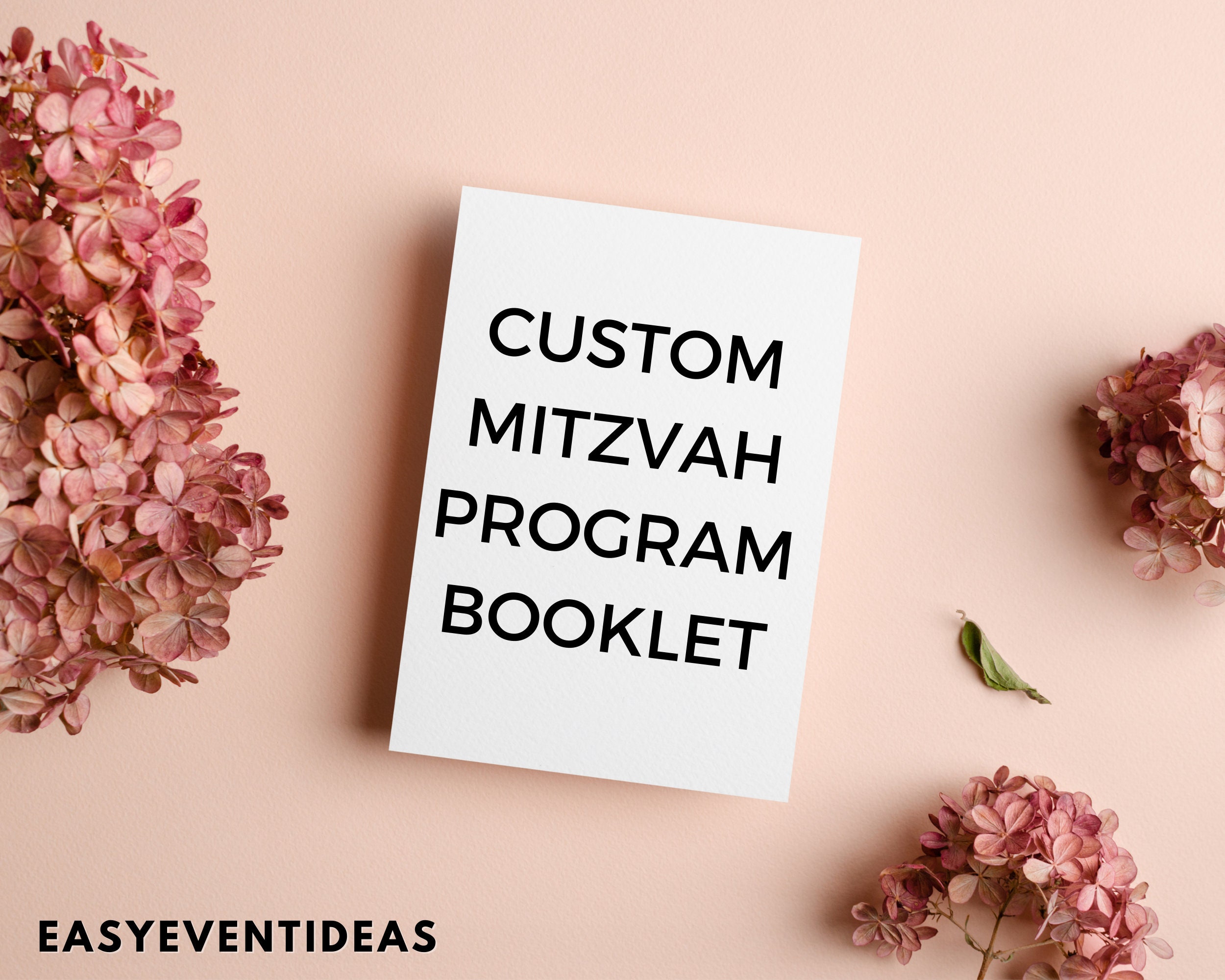 Custom Mitzvah Program Prayer Booklet, Custom Bat Mitzvah Program, Bar ...