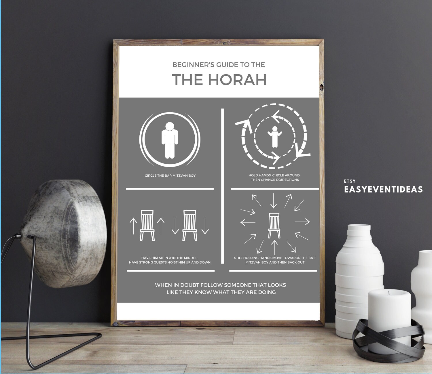 Printable Horah Beginners Guide for Weddings, Mitzvahs | Printable Sign ...