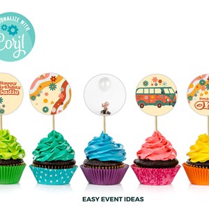 Retro Birthday, Groovy Birthday, Party Hippie 70s Party, Editable ...