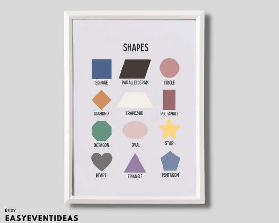 Educational Shapes Poster Homeschool Printable Classroom - Etsy