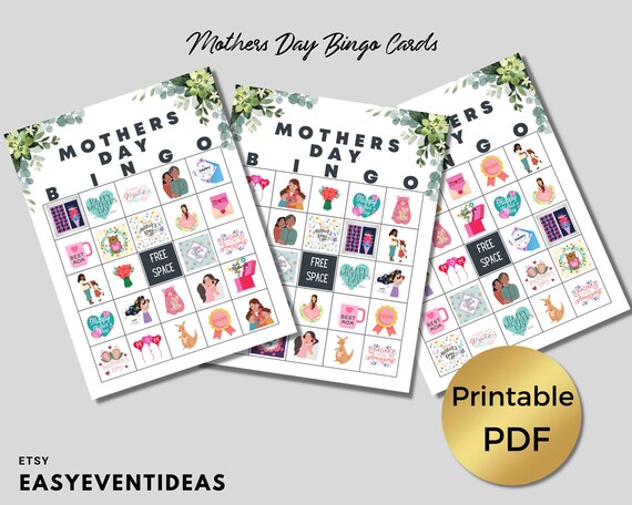 Mothers Day Bingo Cards Mothers Day Party Game Mothers Day | Etsy