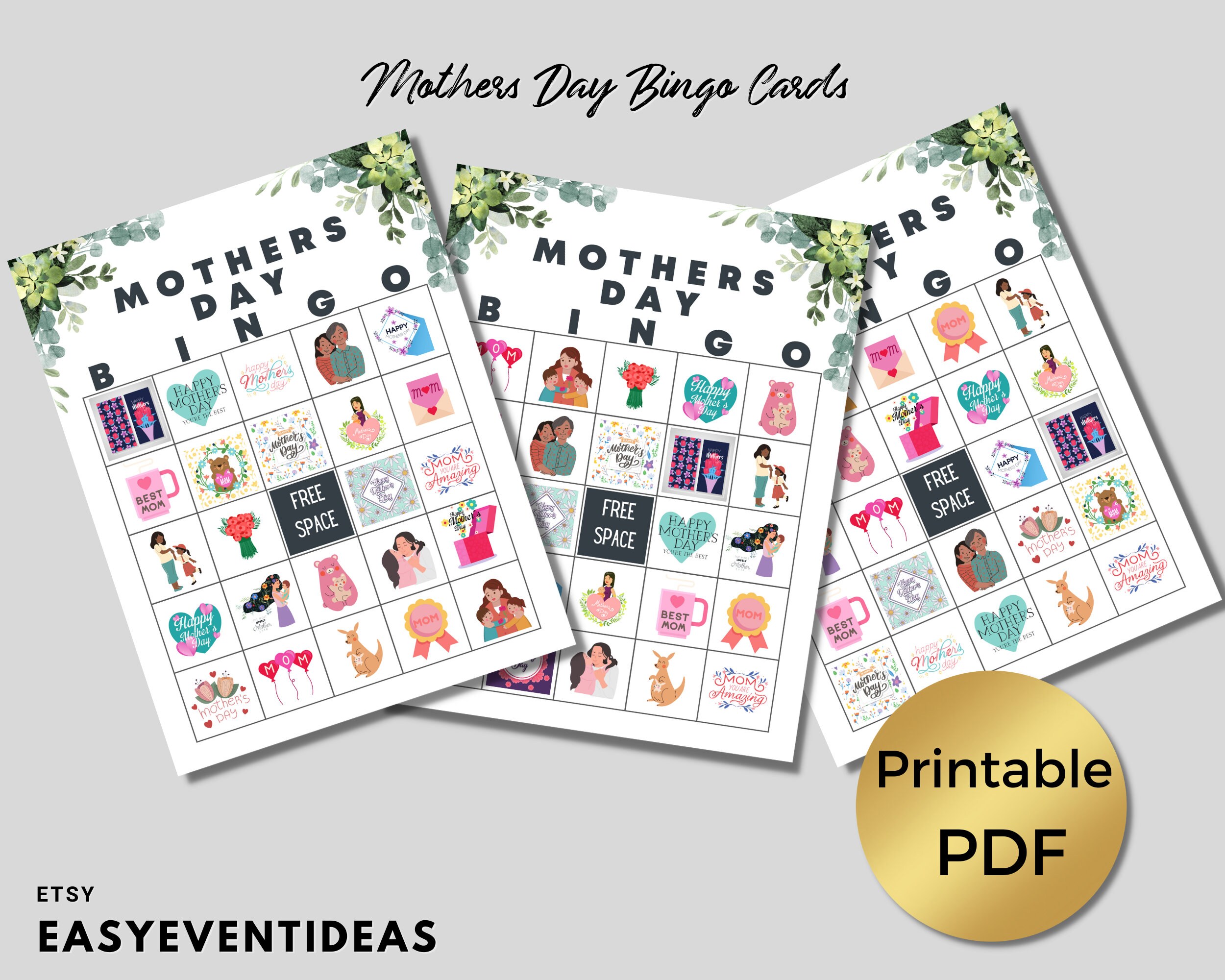 Mothers Day Bingo Cards Mothers Day Party Game Mothers Day Memory Game ...