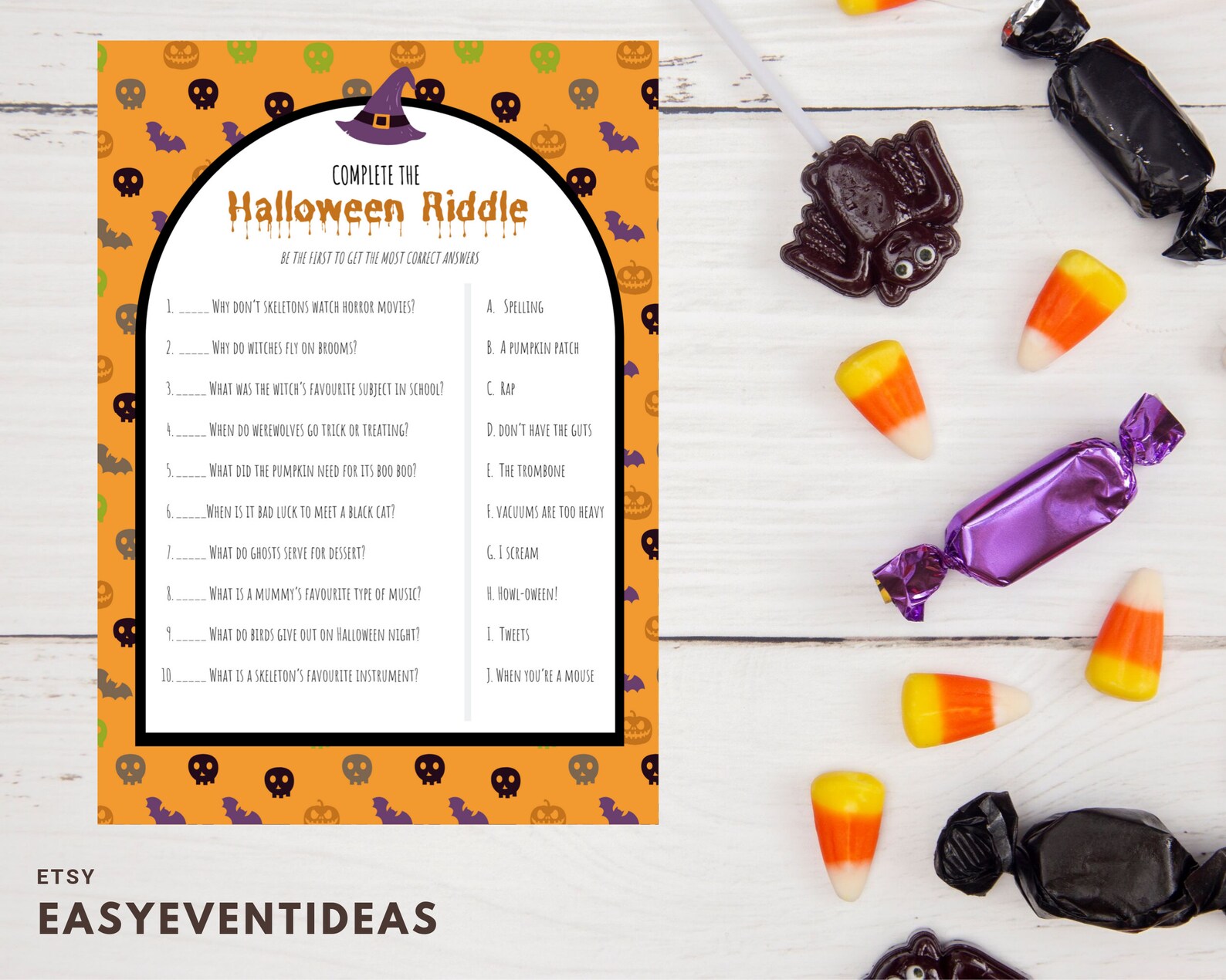 Halloween Riddle Game Printable Download Halloween Printable Download ...