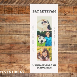 Bar Mitzvah Program, Bat Mitzvah Program, Personalized Rack Card ...