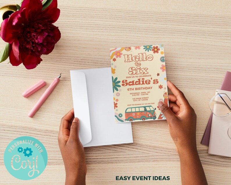 Retro Birthday Gift Tag, Groovy Birthday Gift Tag, Party Hippie 70s ...