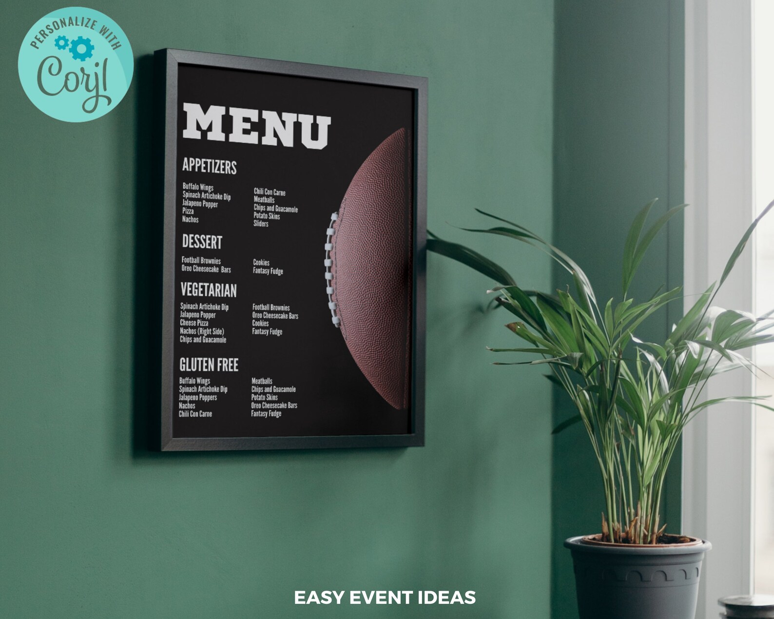 Editable FOOTBALL Party Bar Menu, Game Day Drink Sign, Super Bowl Menu ...