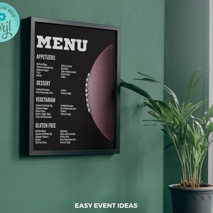 Editable FOOTBALL Party Bar Menu, Game Day Drink Sign, Super Bowl Menu ...