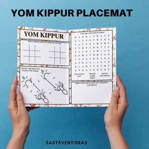 Yom Kippur Activity Printable Placemat Instant Download Break Fast ...