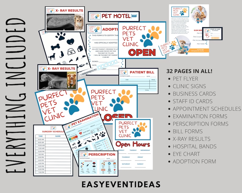 Vet Pretend Play Printable, Printable Veterinary Set, Vet Dramatic Play ...