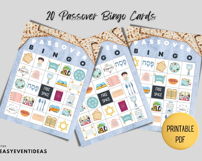 Passover Bingo Cards, Printable Bible Sunday School Activity for Kids ...