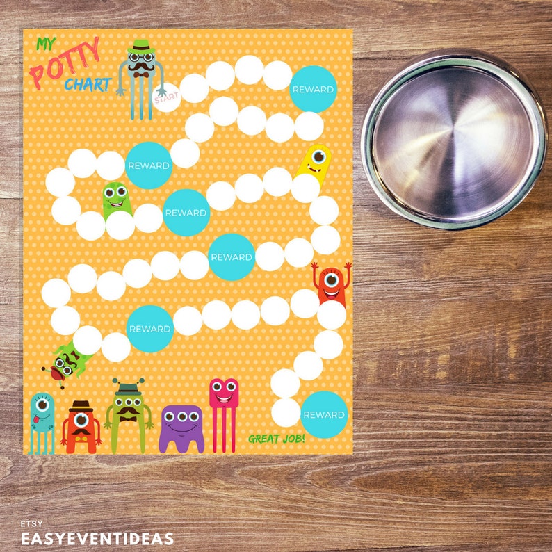 Printable Monster Sticker Potty Chart Sticker Reward Chart| Printable ...