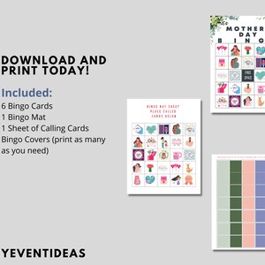 Mothers Day Bingo Cards | Mothers Day Party Game | Mothers Day Memory ...