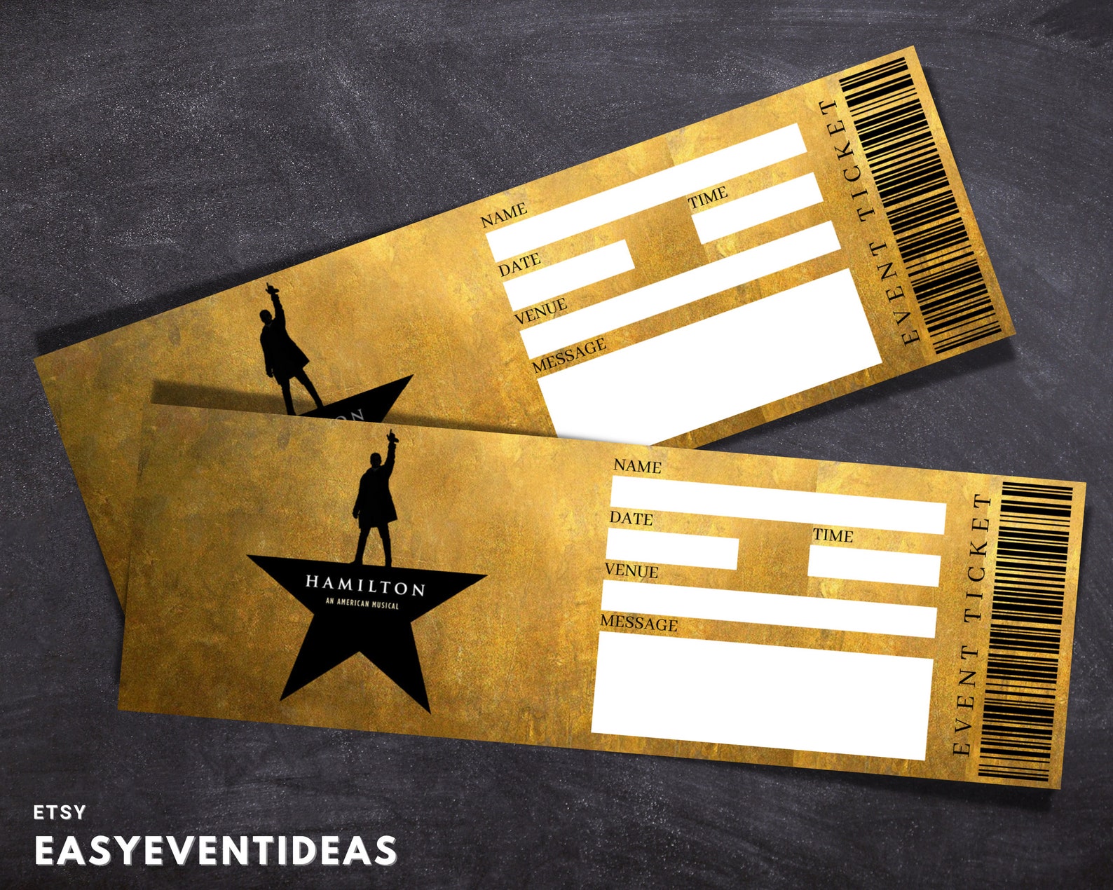 Printable Hamilton Ticket | Editable Hamilton Tickets | Musical Fake ...
