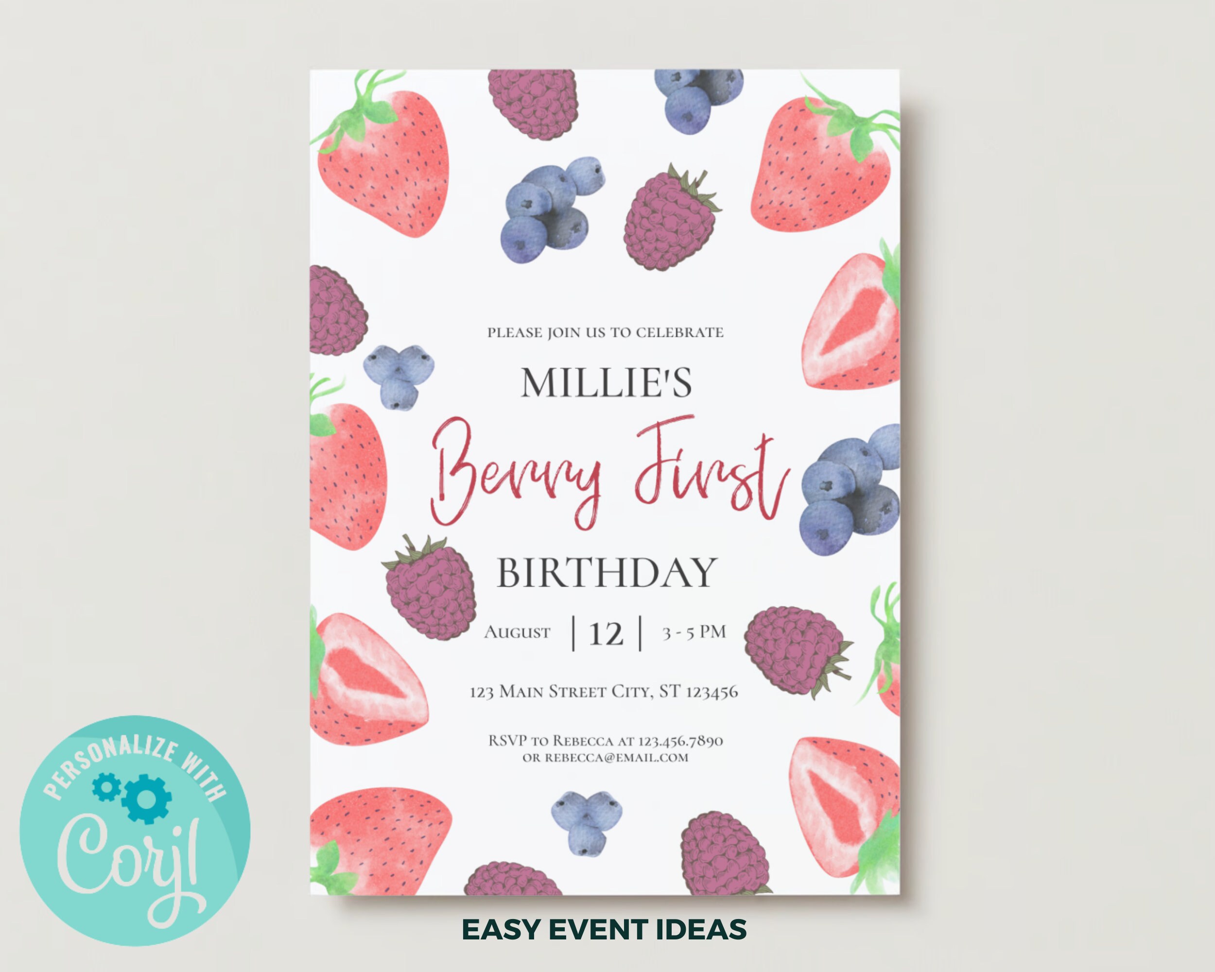 Berry First Birthday Thank You Berry First Birthday First - Etsy