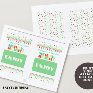 Teacher Christmas Gift Card Holder, Printable Holiday Custodian School ...