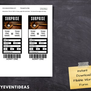 Printable Gift Motocross Tickets, Editable Motocross Tickets, Fake ...