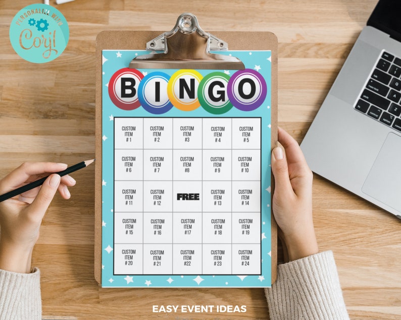Printable CUSTOM Bingo Game, Add Your Unique Items, 40 Editable Cards ...