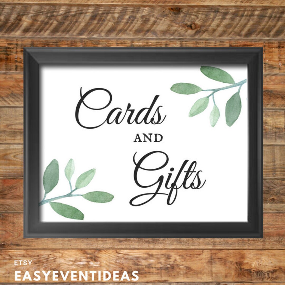 Greenery Cards and Gifts Wedding Sign, Printable, Bridal Shower Cards ...