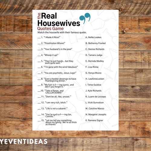 Real Housewives Bachelorette Party Game Pack digital - Etsy