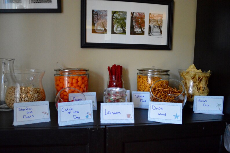 Printable Beach Themed Food Labels Table Tents - Etsy